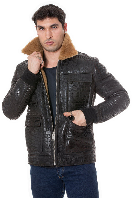 Percival Patterned Shearling Jacket – FURNIQ UK